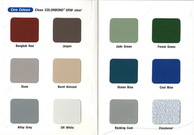 ตัวอย่างสี หลังคา เหล็ก เมทัลชีท